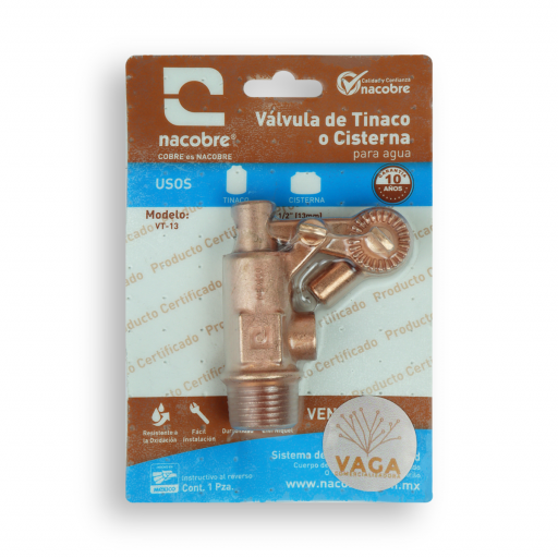 Válvula De Cobre Tinaco O Cisterna 1/2 – Comercializadora VAGA
