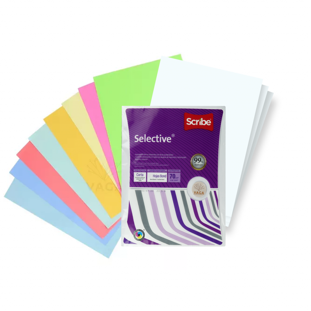 Pack De 100 Hojas De Color Y 100 Hojas Blancas Tamaño Carta ...