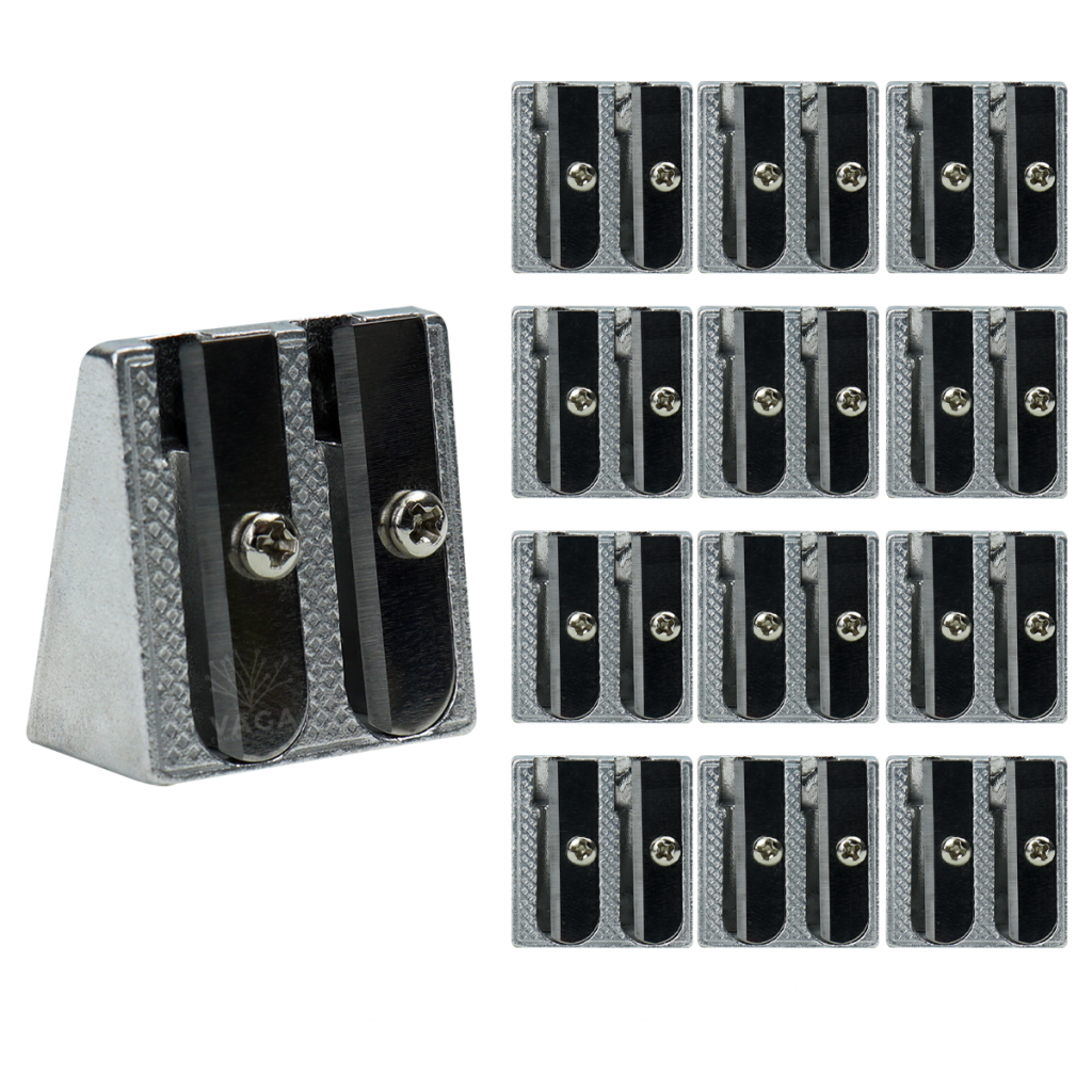 Sacapuntas Metálico Doble Orificio Con 12 Piezas – Comercializadora VAGA