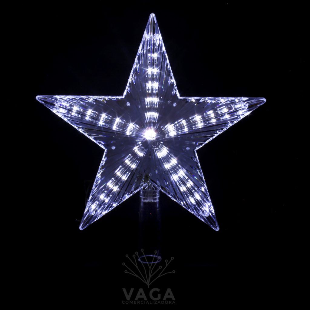 Estrella Navideña Punta De Árbol 30 Blanca Led Navidad ...
